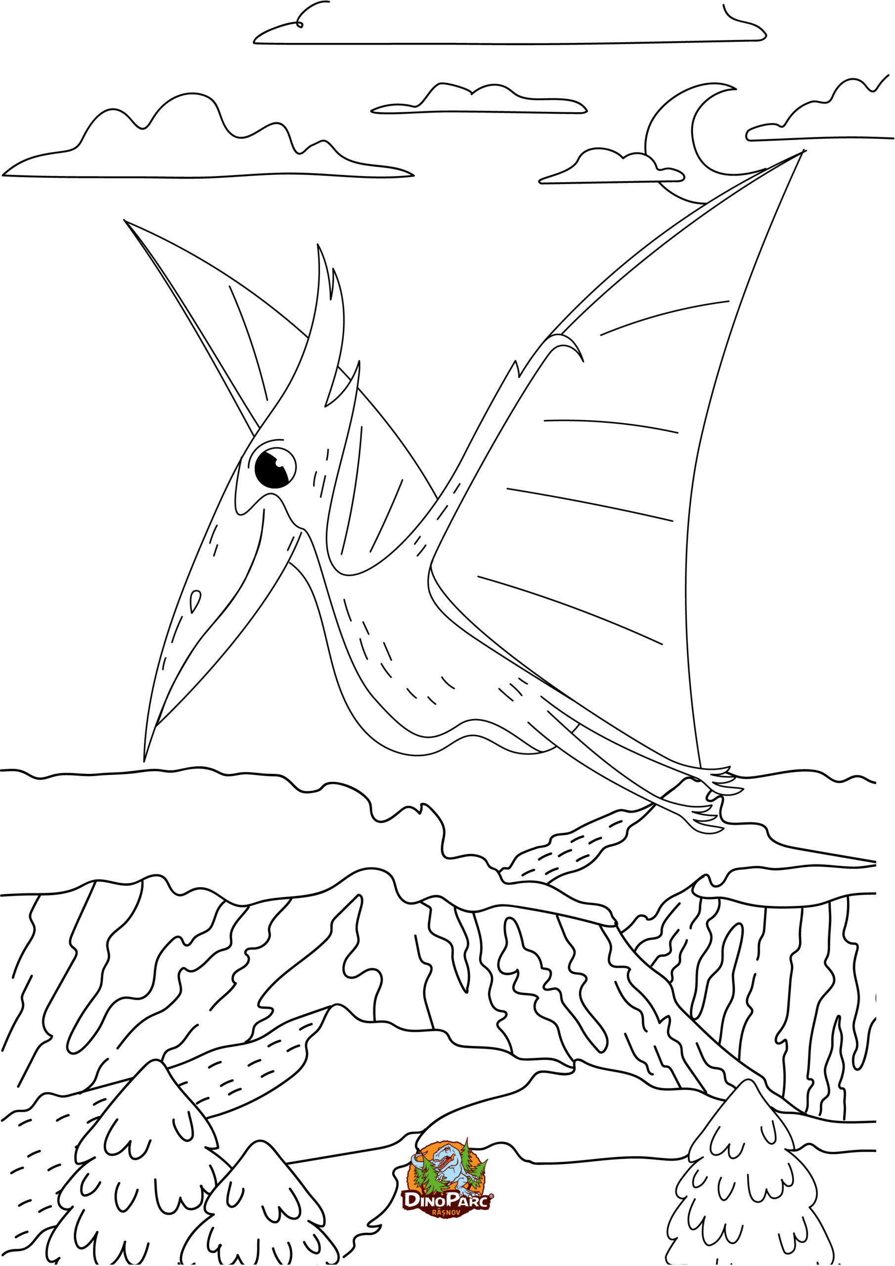 3 fișe de colorat cu dinozauri - Dino Parc Râșnov