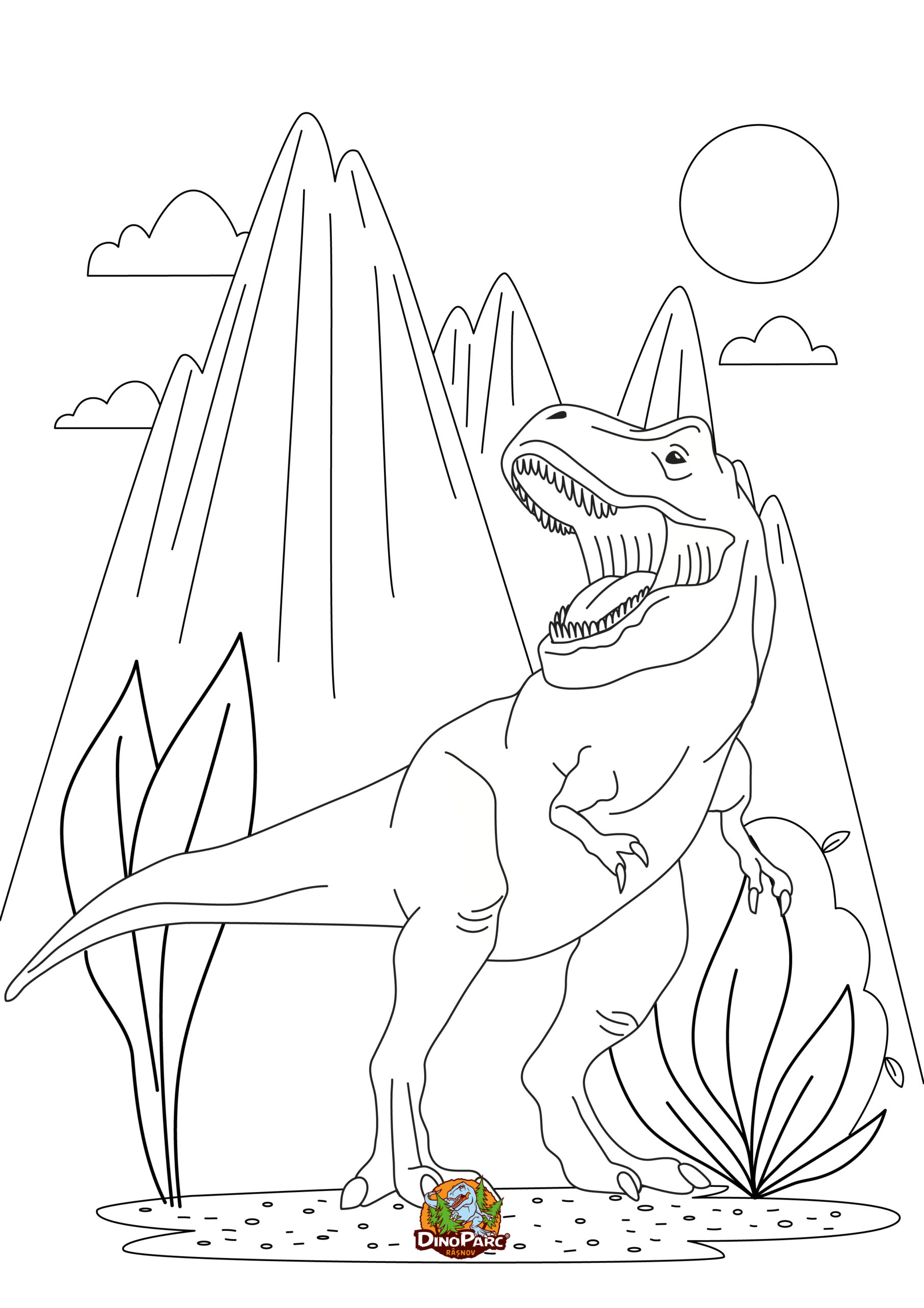 3 fișe de colorat cu dinozauri - Dino Parc Râșnov
