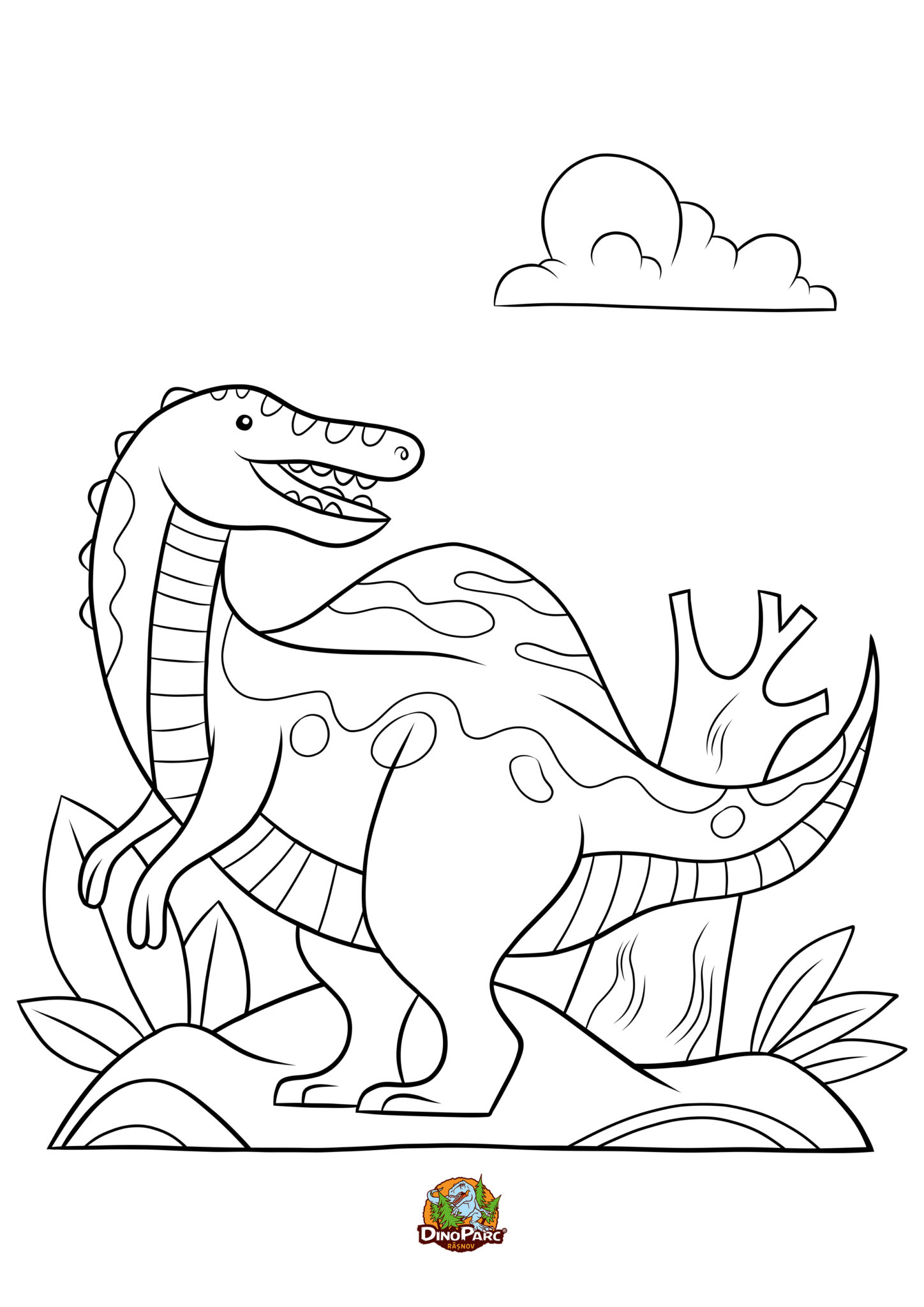 Fișă de colorat cu dinozauri: Ouranosaurus - Dino Parc Râșnov